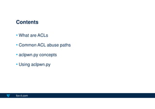 aclpwn - Active Directory ACL exploitation with BloodHound | PPT