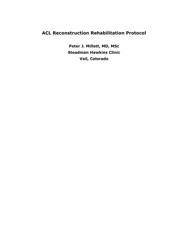 Acl rehabilitation protocol | PDF | Physical Therapy | Wellness