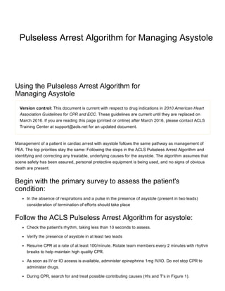ACLS algorithms | PDF