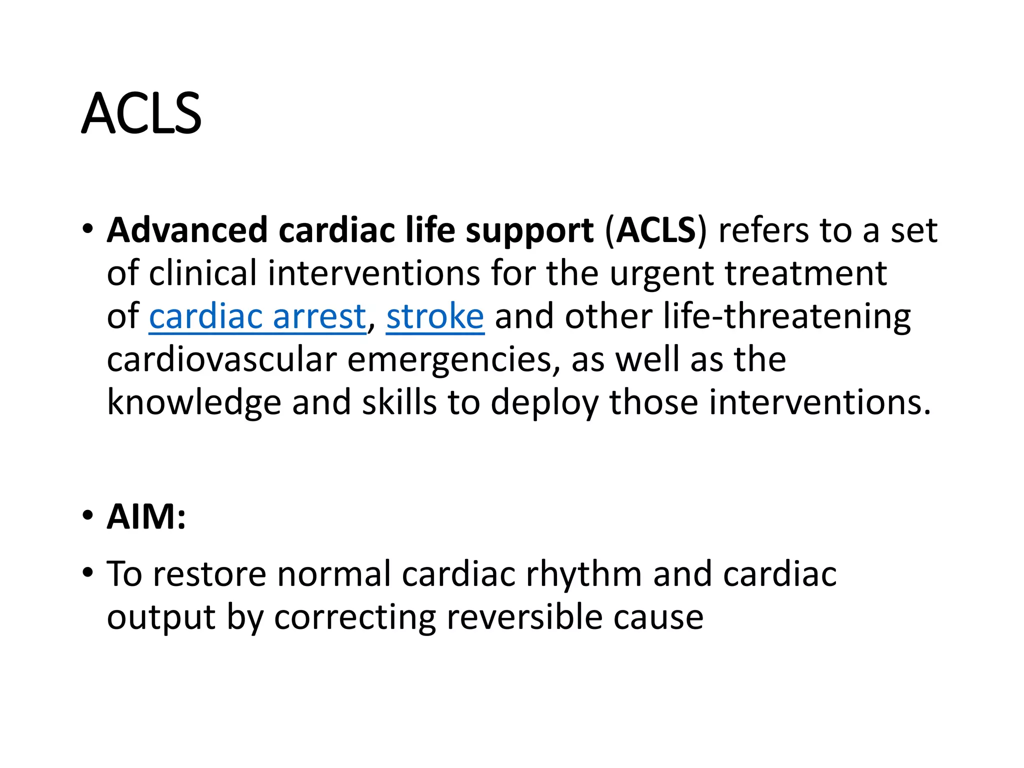 Advanced Cardiovascular Life Support | PPTX