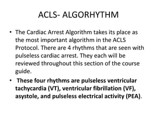 ACLS.pptx | Heart and Cardiovascular Diseases | Diseases and Conditions