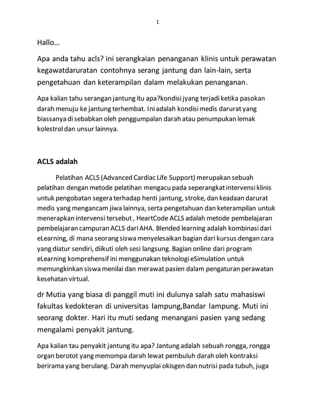 pelatihan acls dokter | DOCX