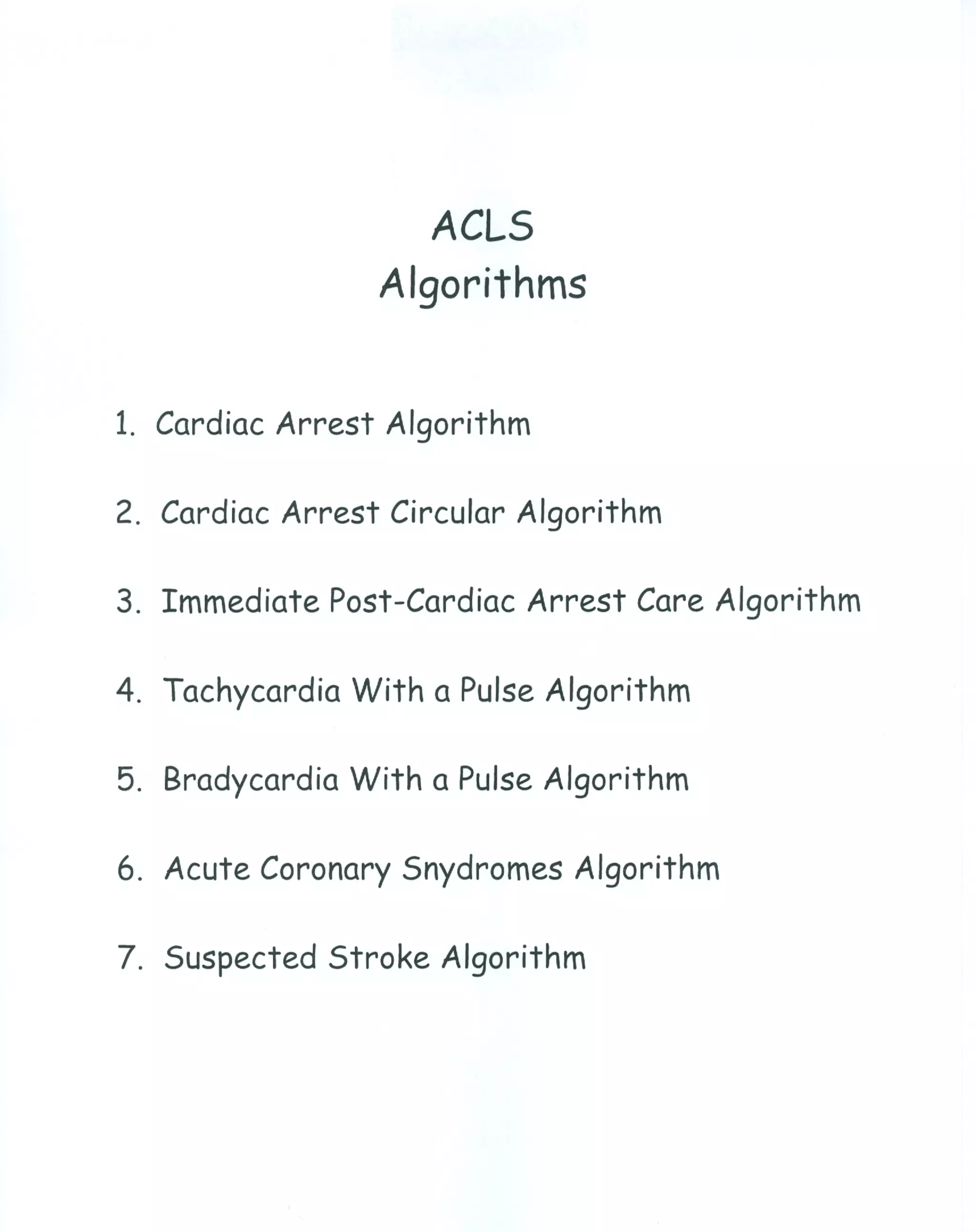 Acls algorithms | PDF