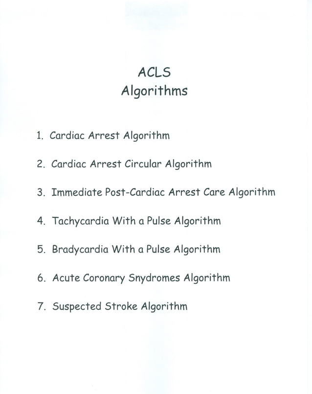 Acls algorithms | PDF