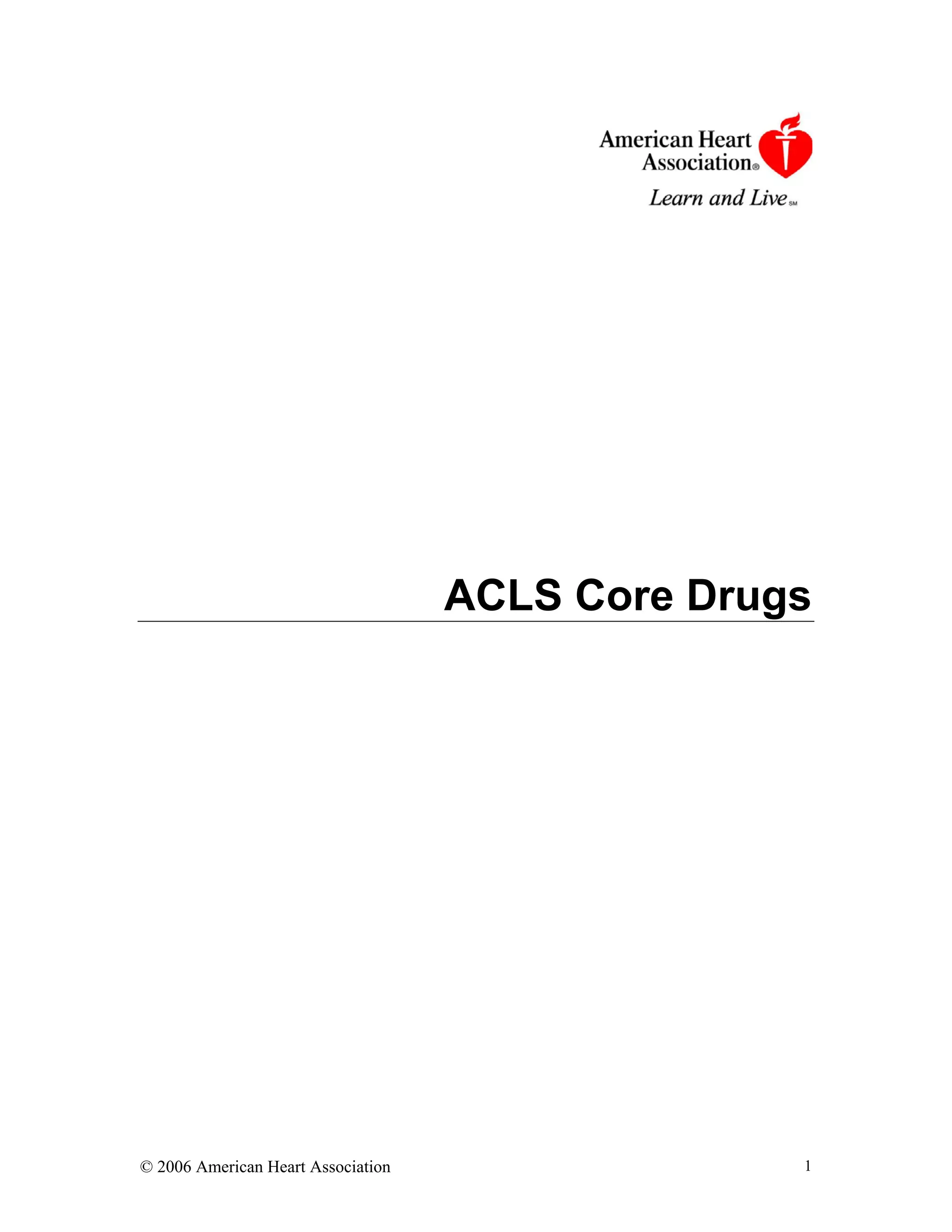 Acls Core Drugs | PDF