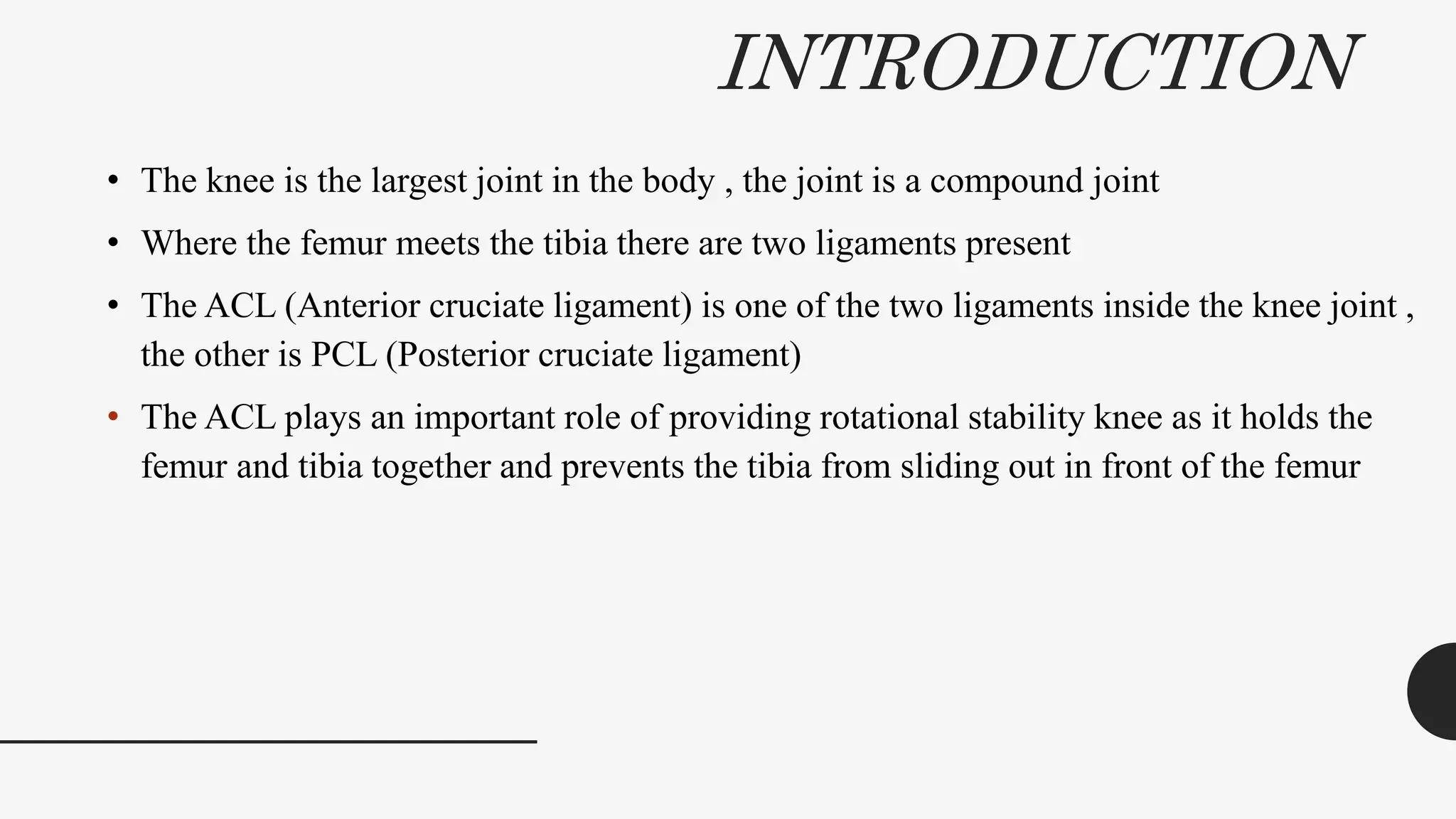 changes in gait pattern after injury and rehabilitation of the Anterior cruciate ligament | PPTX