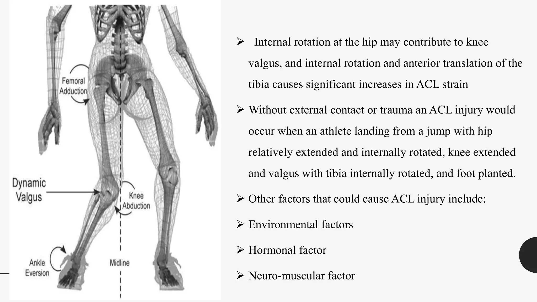 changes in gait pattern after injury and rehabilitation of the Anterior ...