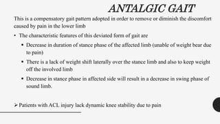 changes in gait pattern after injury and rehabilitation of the Anterior ...