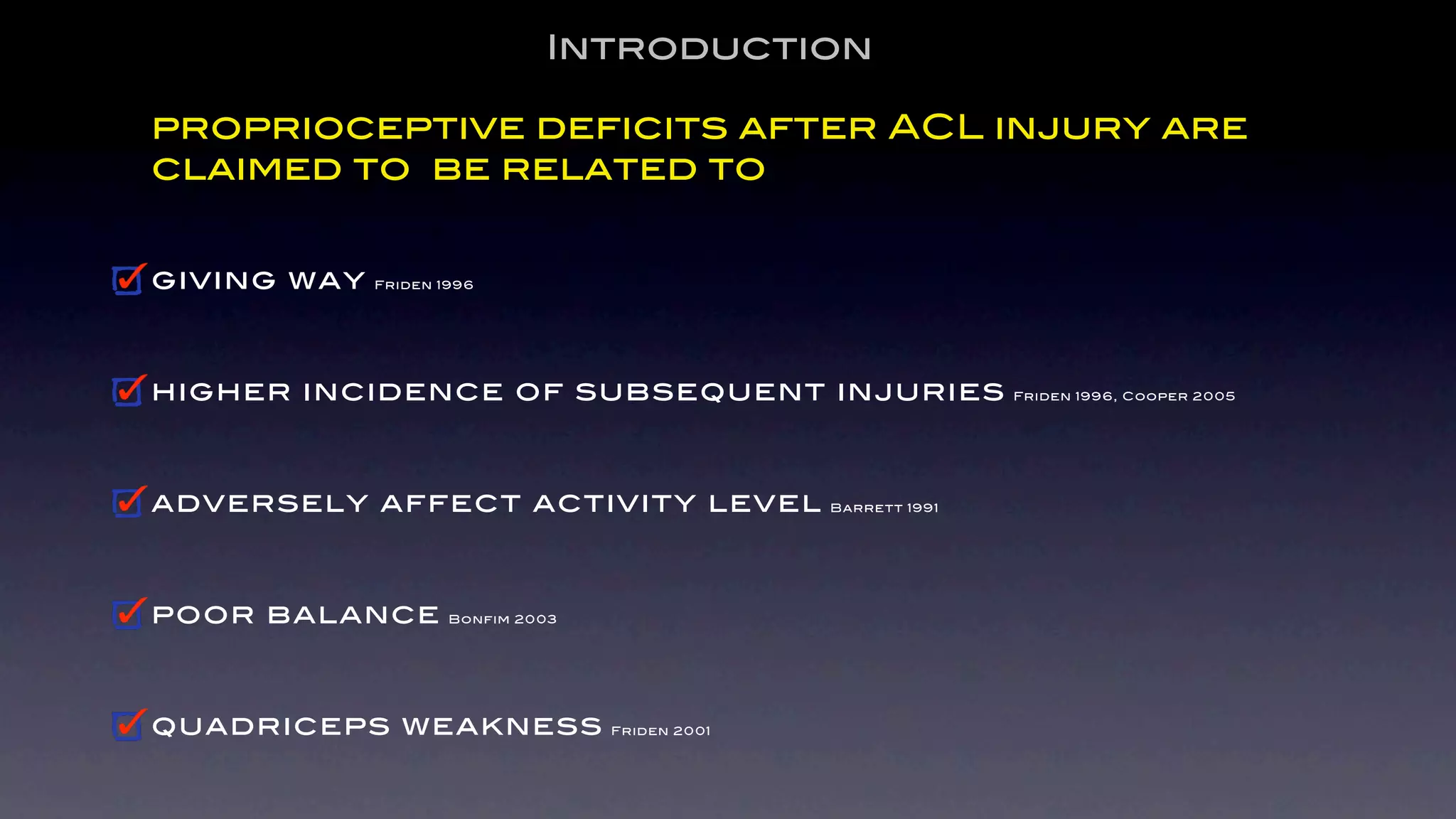 Proprioception after ACL injury | KEY