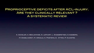 Proprioception after ACL injury | KEY
