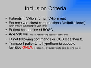 ACLS/ Theraputic Hypothermia presentation | PPT