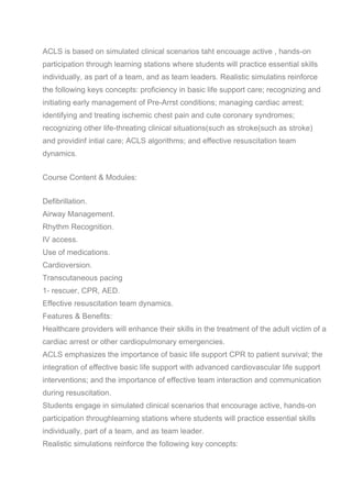 ACLS COACHING CENTER IN HYDERABAD | PDF