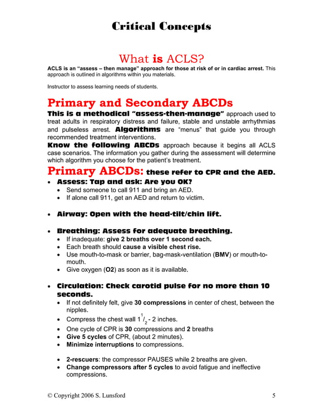 Acls prestudy packet | PDF