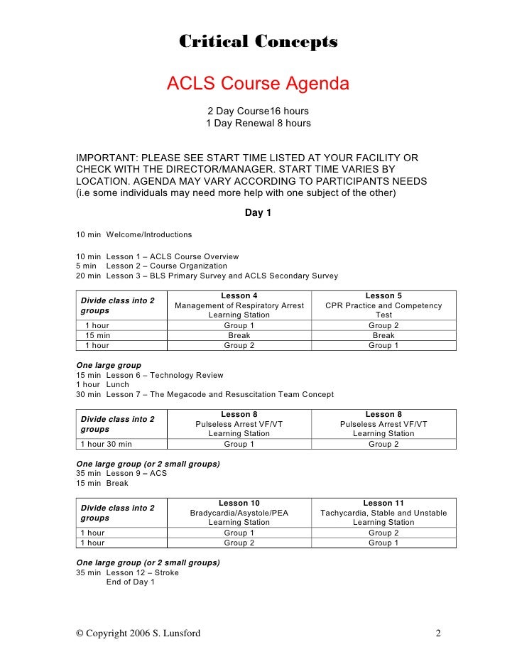 Acls prestudy packet
