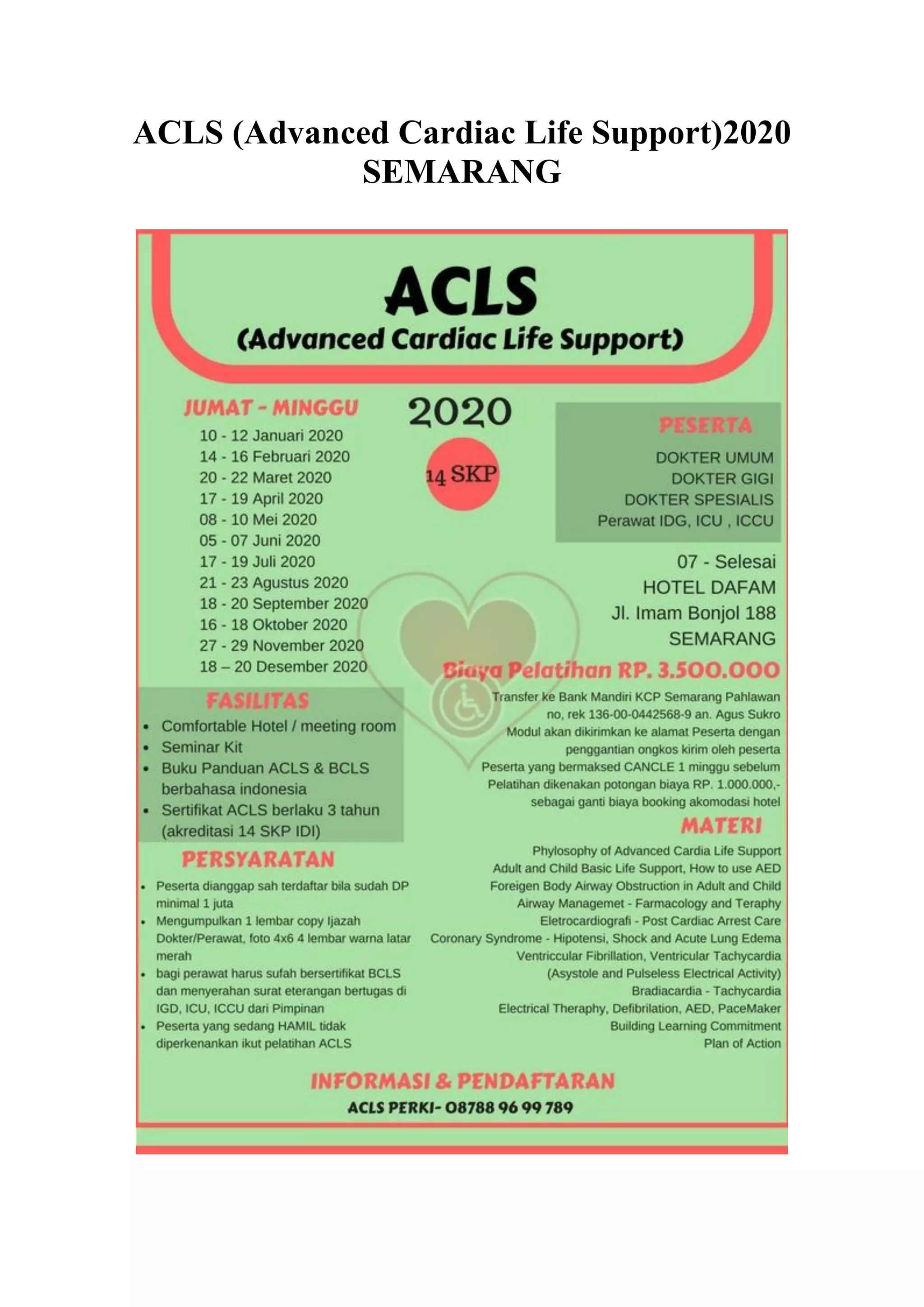 08788 96 99 789 | Materi Pelatihan ACLS PERKI Semarang 2020 | PDF