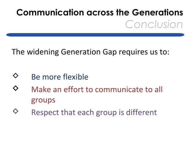 Communicating Across The Generations | PPT | Hobbies & Interests