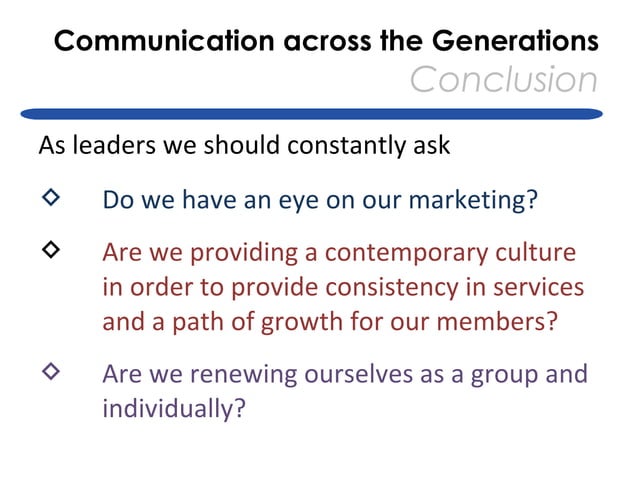 Communicating Across The Generations | PPT | Hobbies & Interests