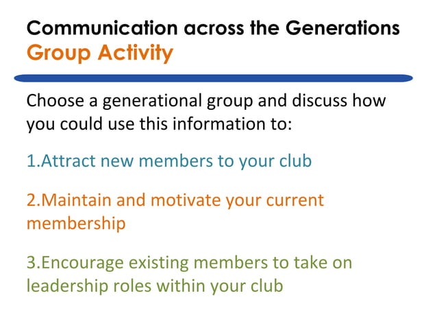 Communicating Across The Generations | PPT | Hobbies & Interests