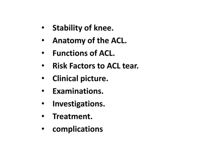 Acl tear | PPTX