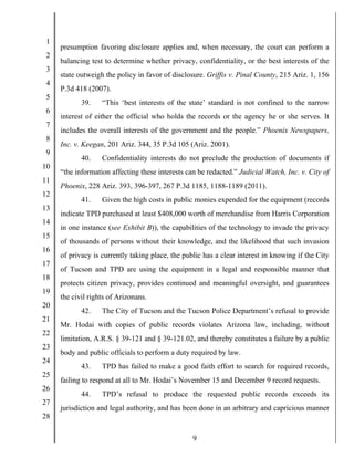 Aclu hodai-v.-tpd-final-complaint-and-exhibits-03.03.14-hodai-v-tpd-complaint | PDF