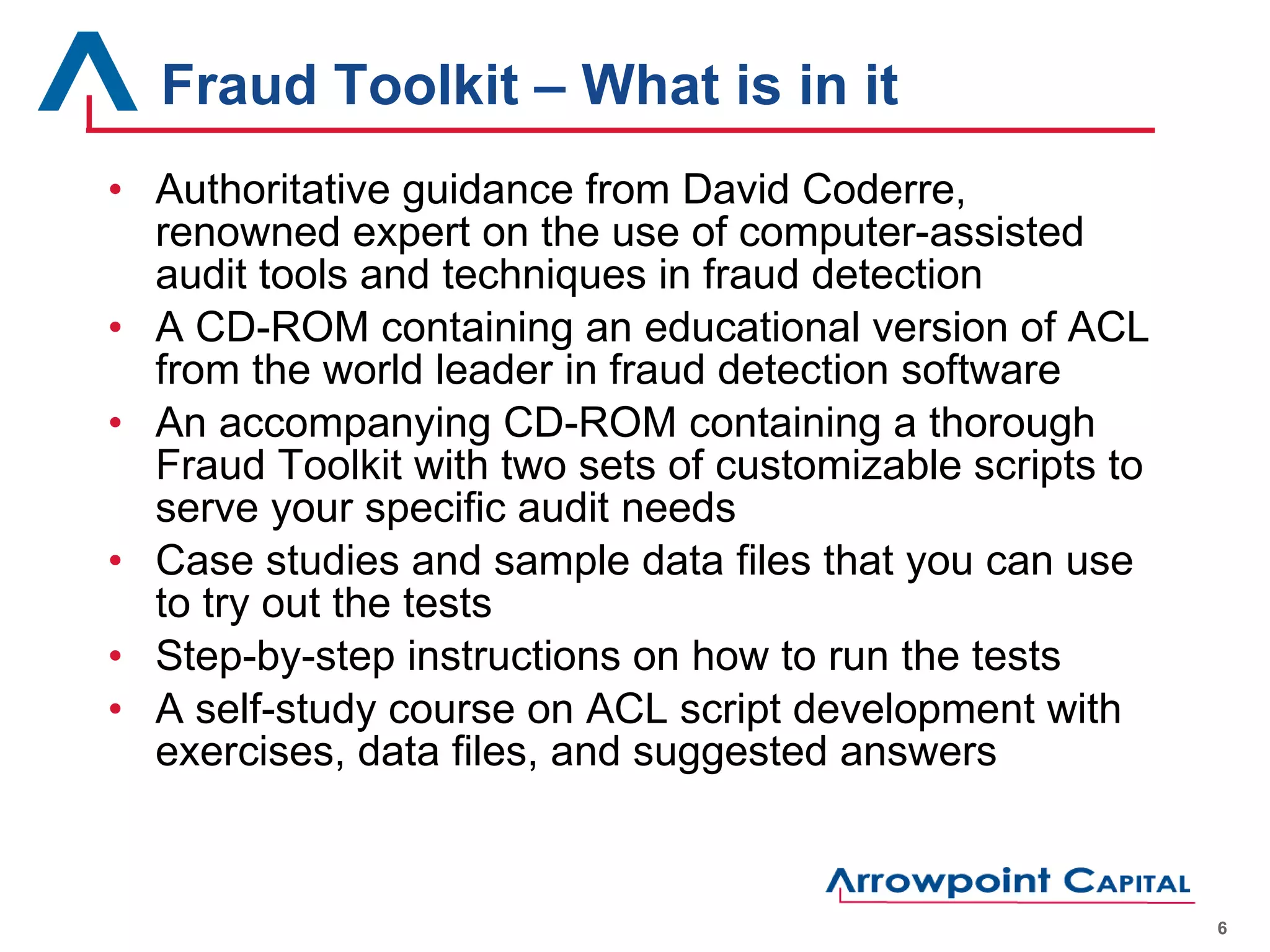 2011-02-07 ACL Users Group Fraud Toolkit | PPT