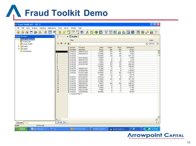 2011-02-07 ACL Users Group Fraud Toolkit | PPT