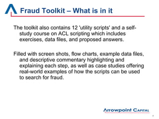 2011-02-07 ACL Users Group Fraud Toolkit | PPT