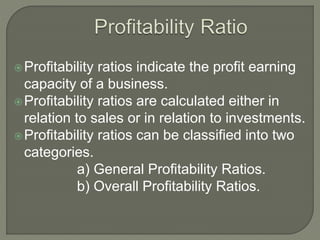 Profitability ratios and their computation | PPT