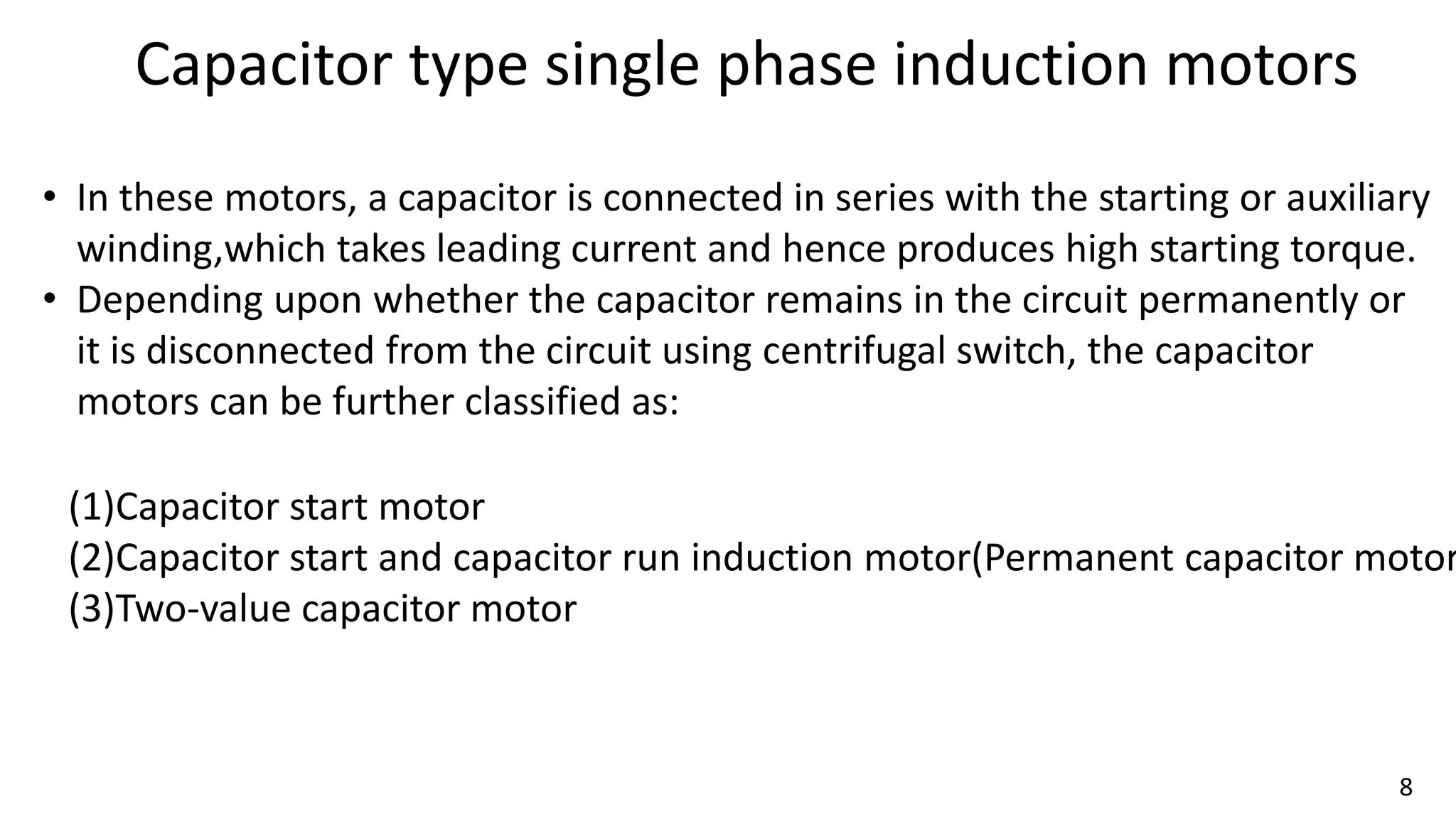 Types of single phase induction motor | PPTX