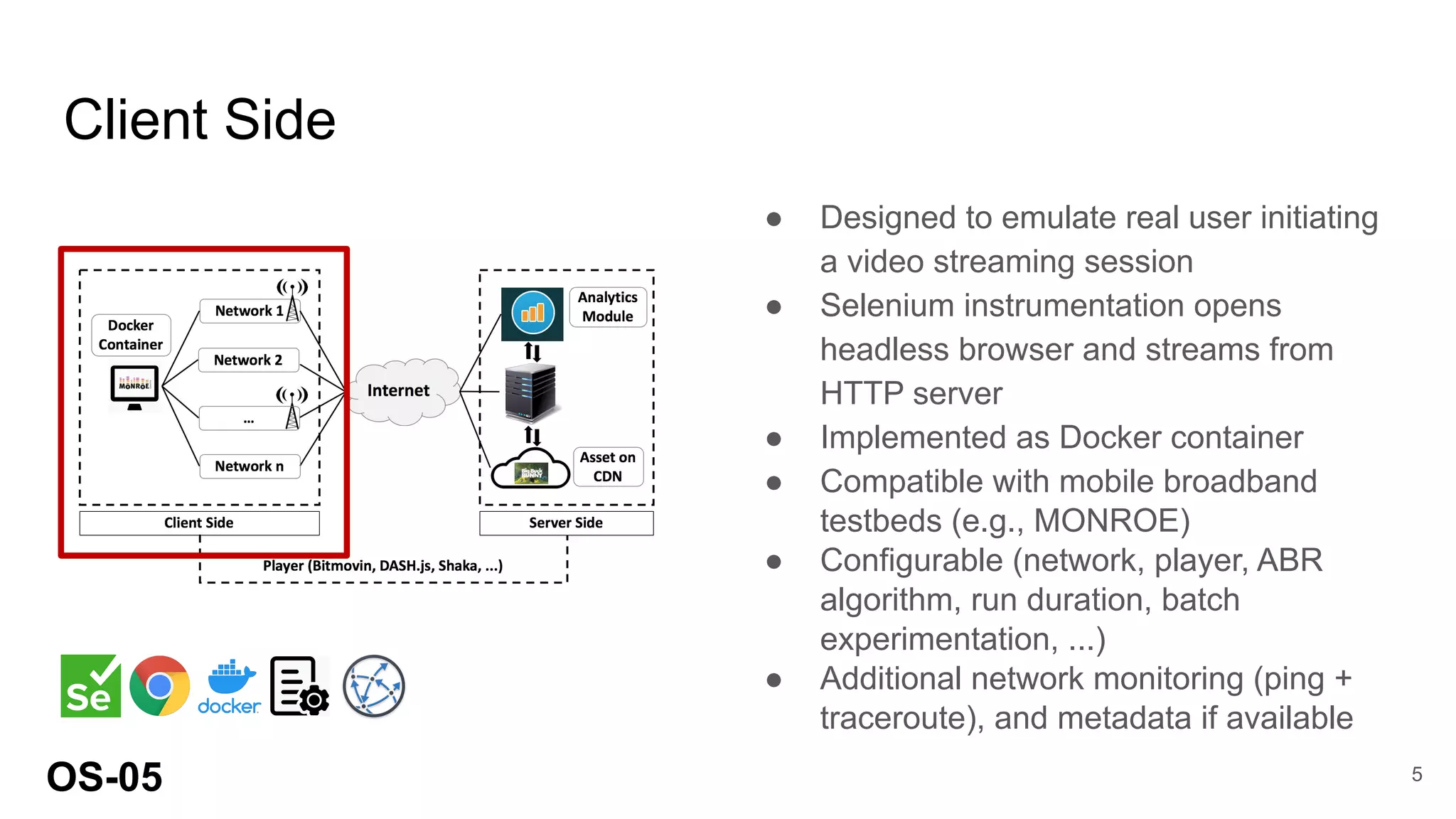 Docker-Based Evaluation Framework for Video Streaming QoE in Broadband Networks | PPT