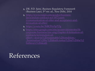 Business Law: Communication and Revocation of Offer & Acceptance | PPTX