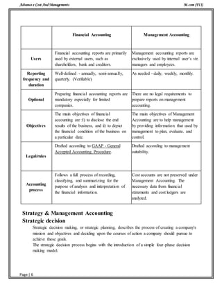 Managerial & Financial accounting | DOCX
