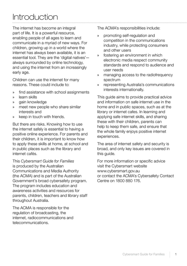 ACMA Cybersmart Families Guide | PDF | Free Download