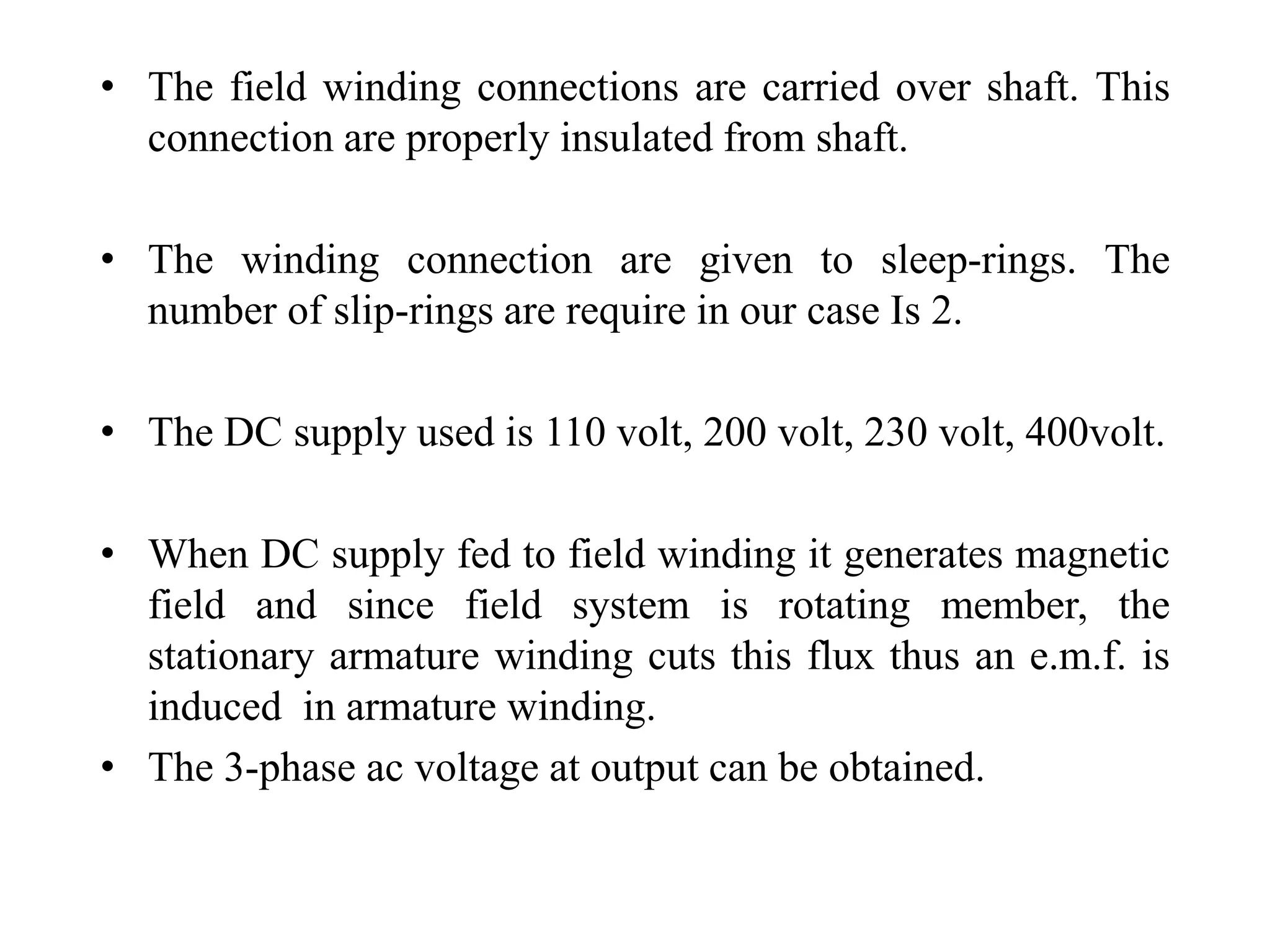 Working of synchronous machine, Construction of synchronous machine ...