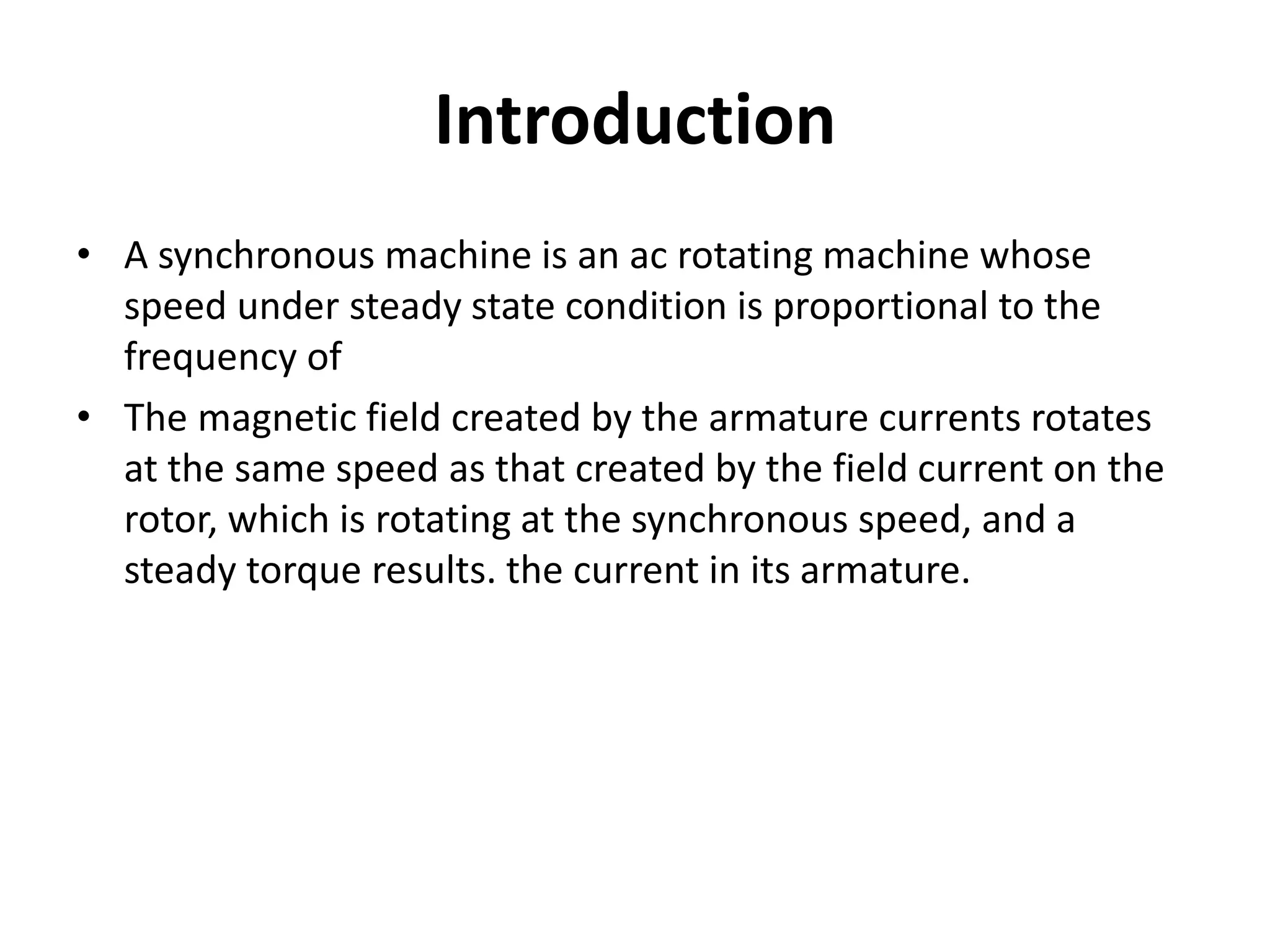 Working of synchronous machine, Construction of synchronous machine ...