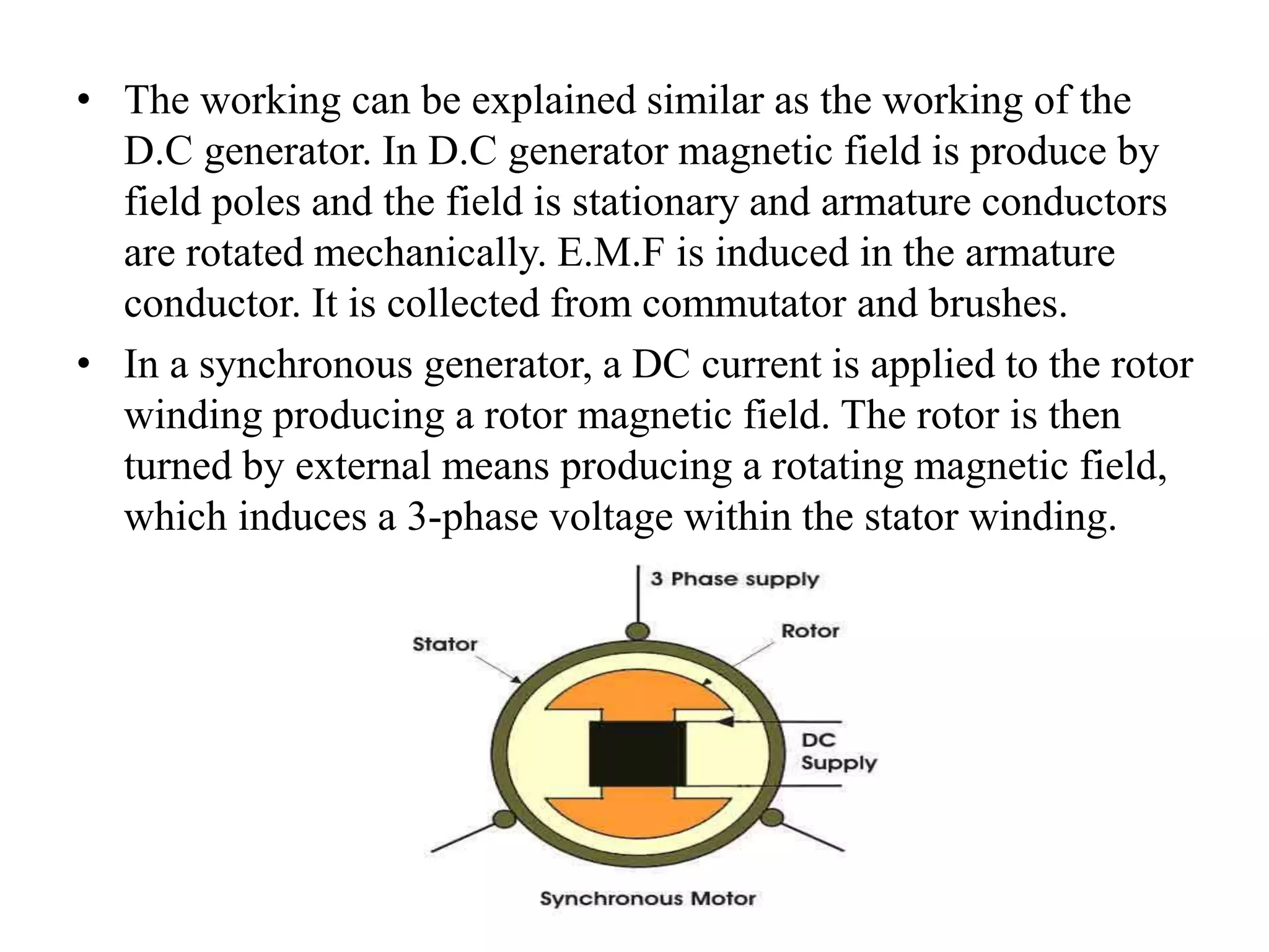 Working of synchronous machine, Construction of synchronous machine ...