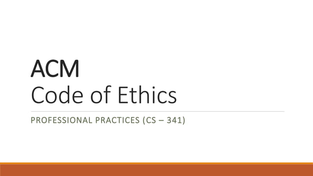 ACM code of ethics | PDF