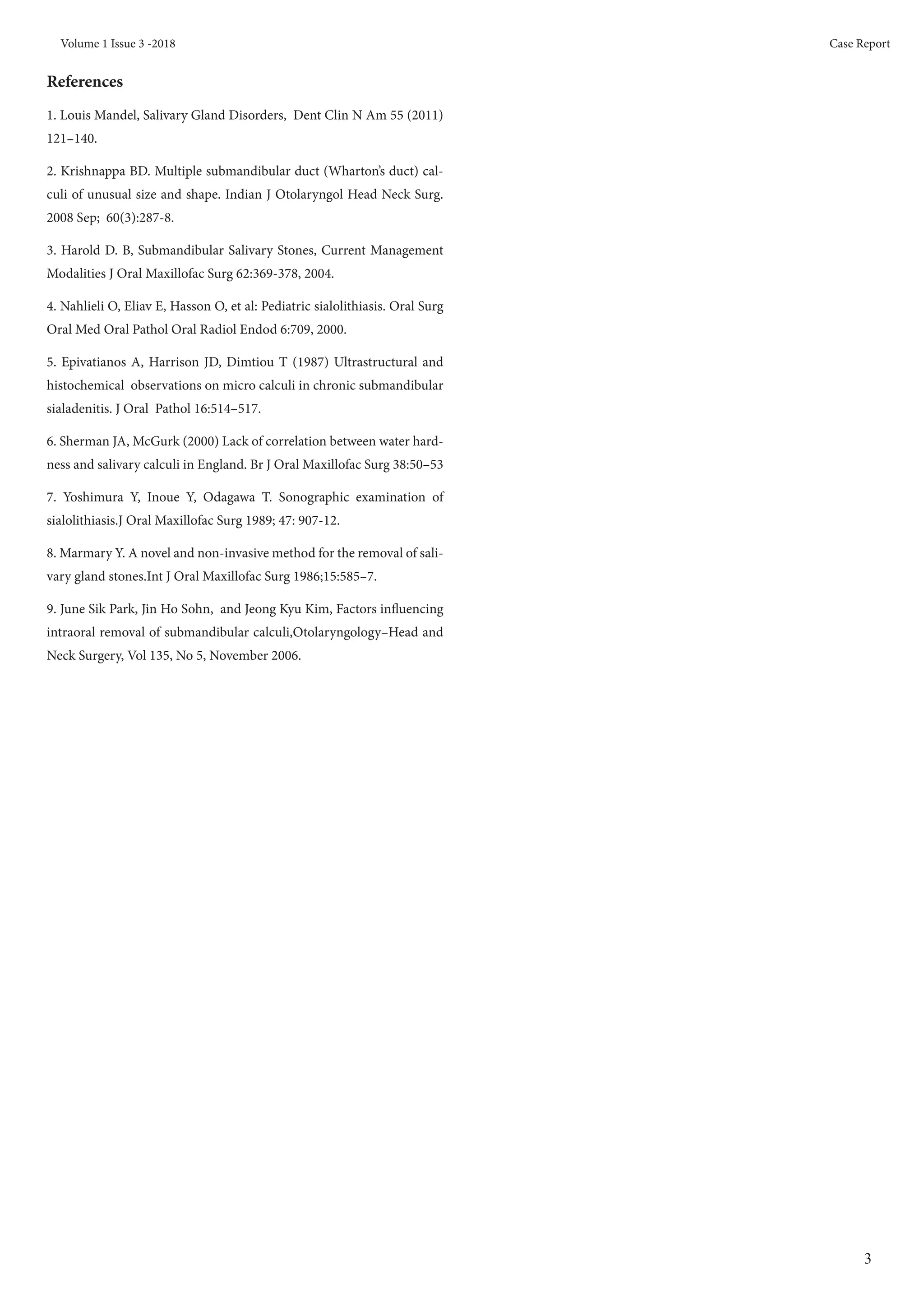 Multiple Submandibular Duct Calculi: A Case Report | PDF