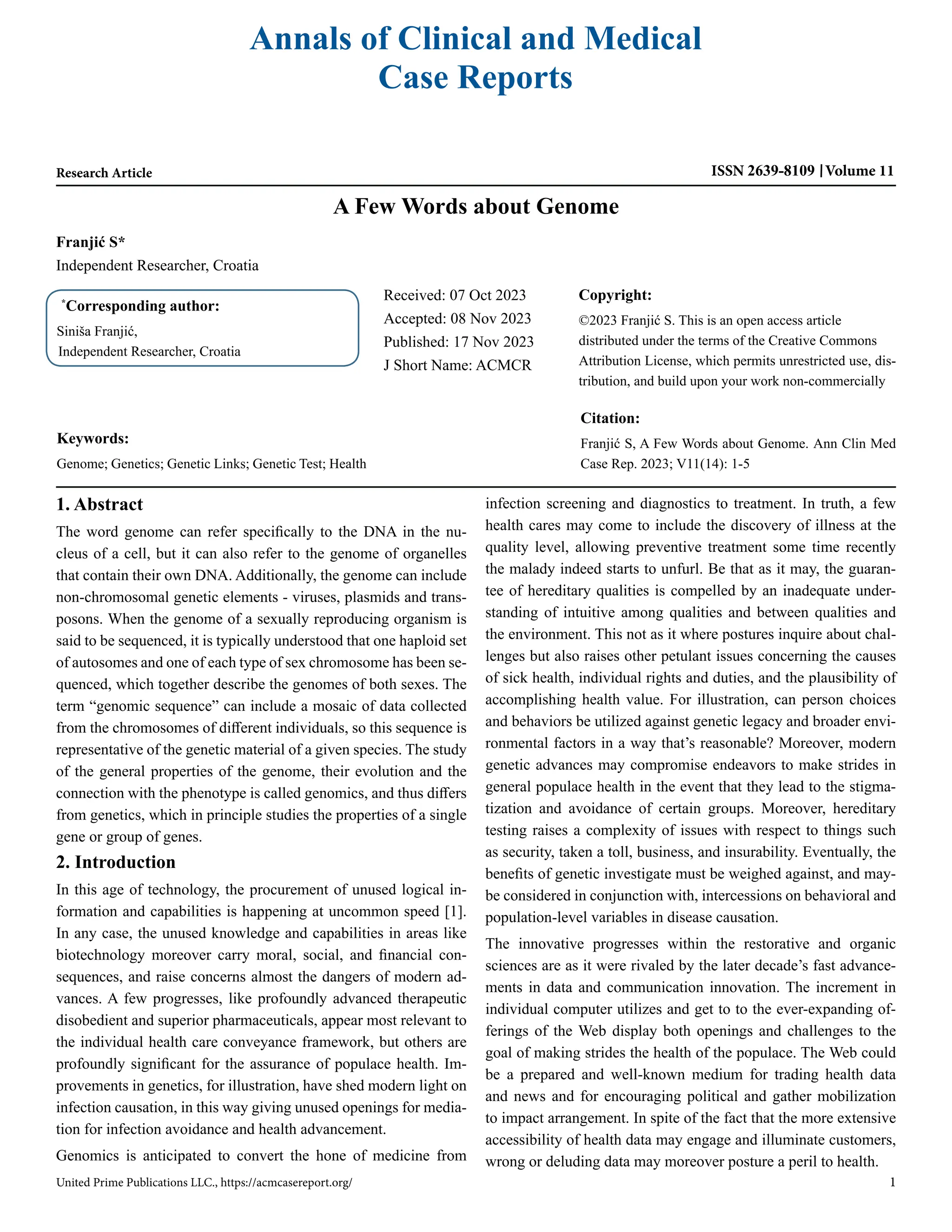 A Few Words about Genome | PDF