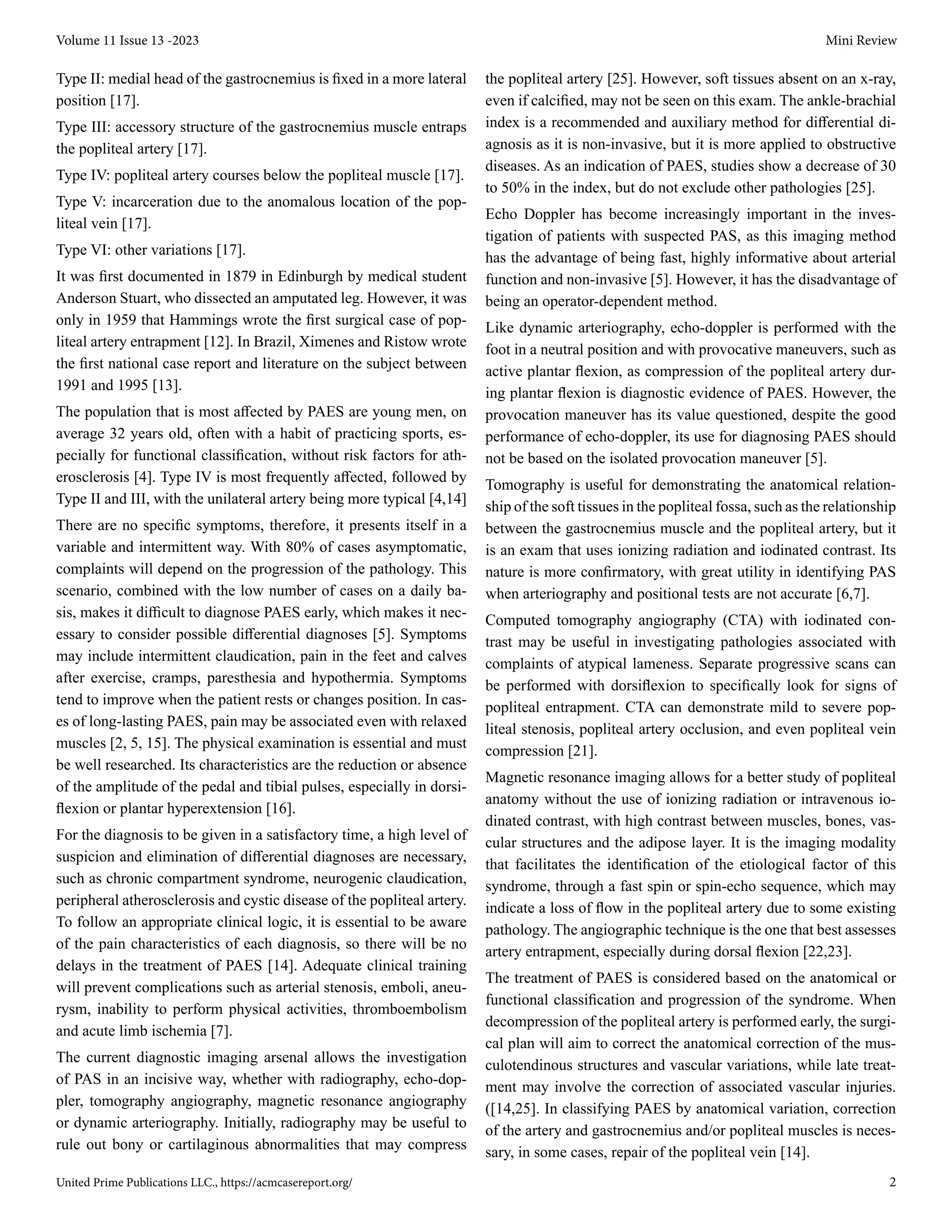 Poplitea Artery Entrapment Syndrome | PDF