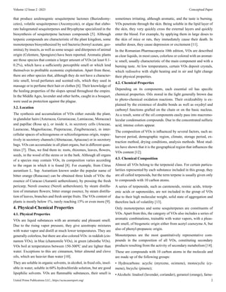 Volatile oils are products isolated from plants or their organs through ...