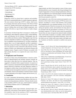 Deep Venous Thromboembolism in Gynecological Malignancies | PDF