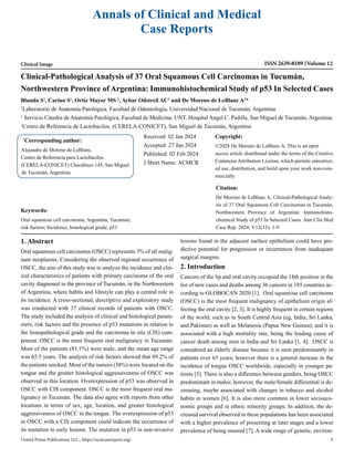 Clinical-Pathological Analysis of 37 Oral Squamous Cell Carcinomas in ...