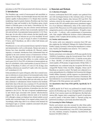 Identification of Prototheca from the Cerebrospinal Fluid of a Cat with ...