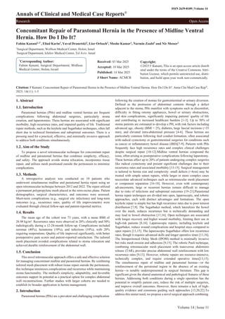 Concomitant Repair of Parastomal Hernia in the Presence of Midline Ventral Hernia. How Do I Do ...