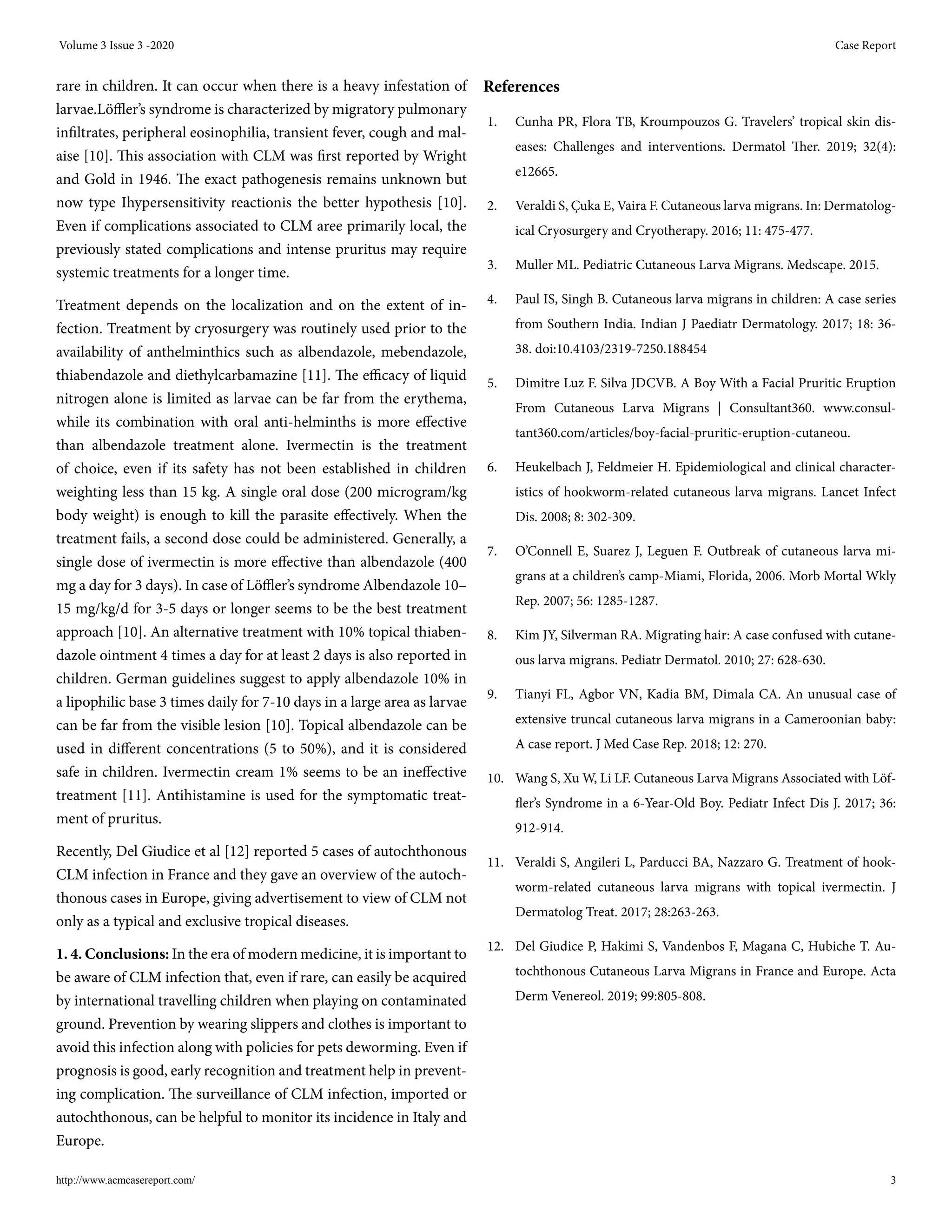 Cutaneous Larva Migrans: A Case Report in a Traveler Child | PDF