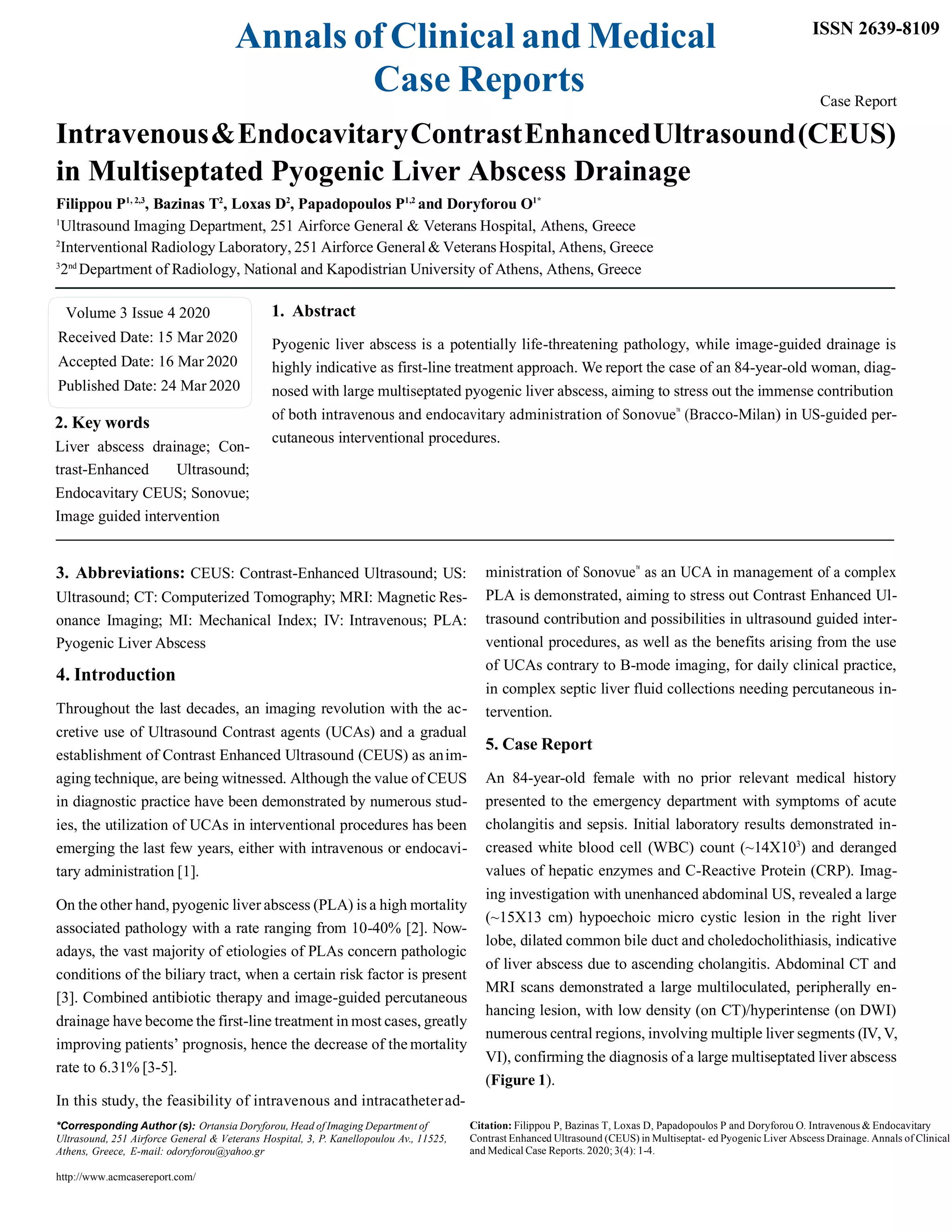 Intravenous & Endocavitary Contrast Enhanced Ultrasound (CEUS) in ...