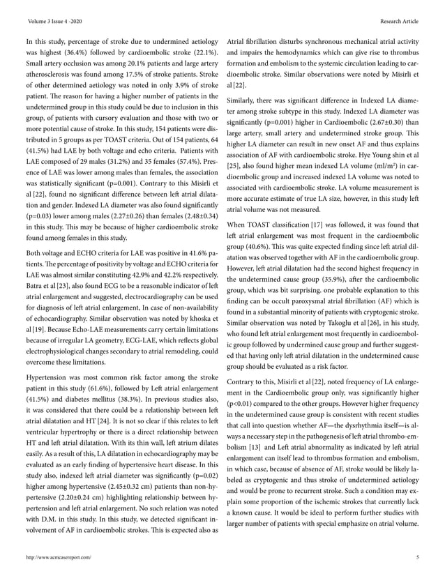 The Association of Left Atrial Enlargement in Different Subtypes of ...