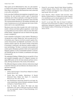 Eumycotic Mycetoma (Madura’s Foot), Case Report and Literature Review | PDF