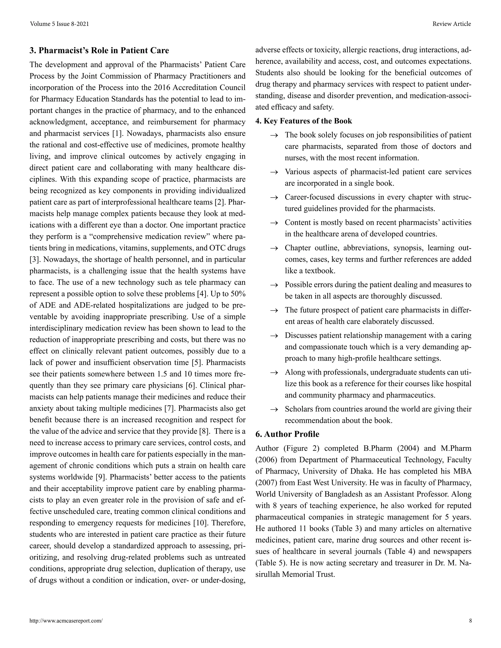 The Role of the Pharmacist in Patient Care (Book Review) | PDF